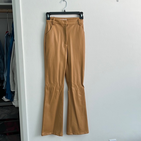 Meshki | Pants & Jumpsuits | Meshki Tan Leather Pants | Poshmark